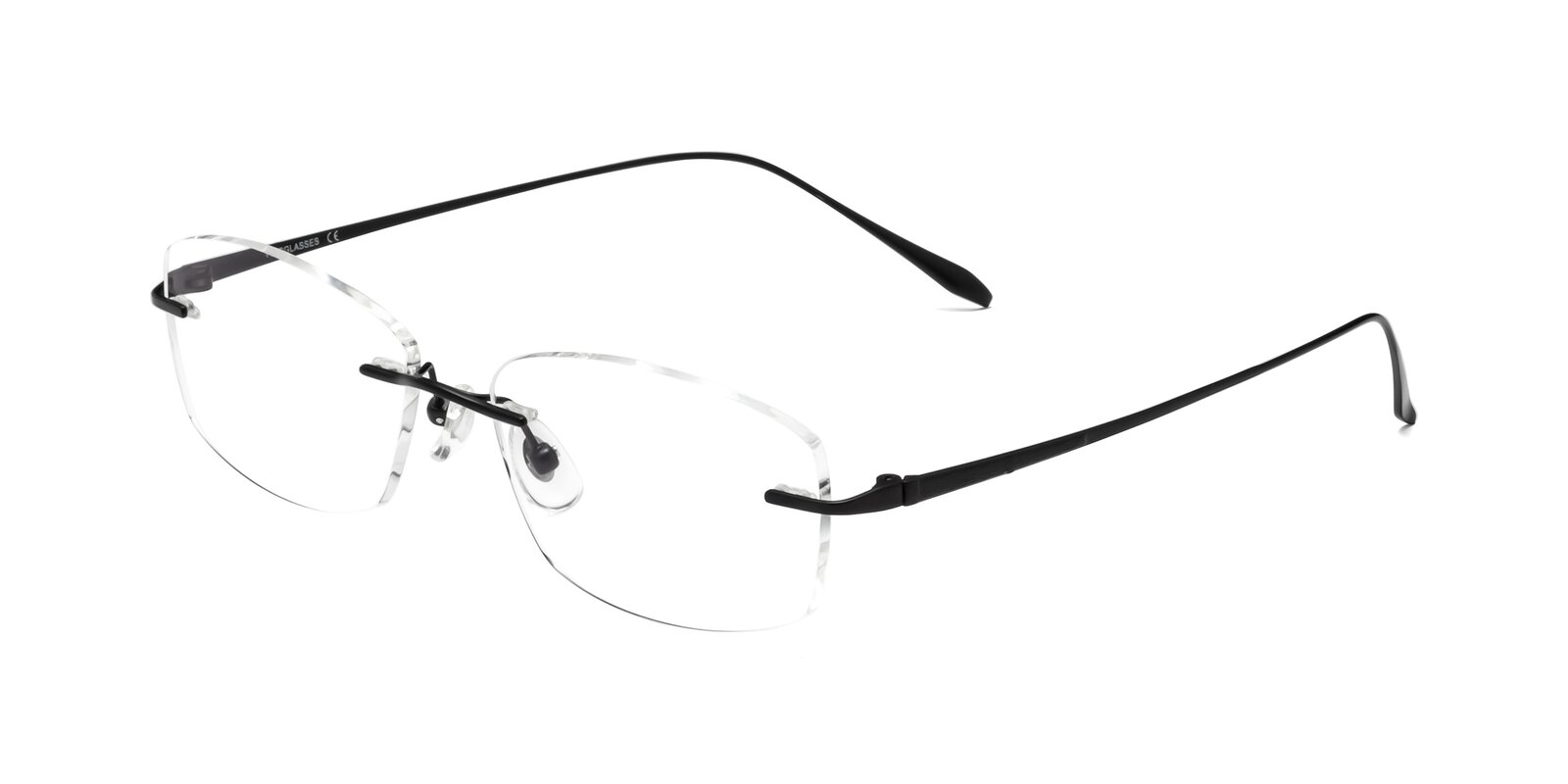 Black Classic Rectangle Rimless Eyeglasses - Smart