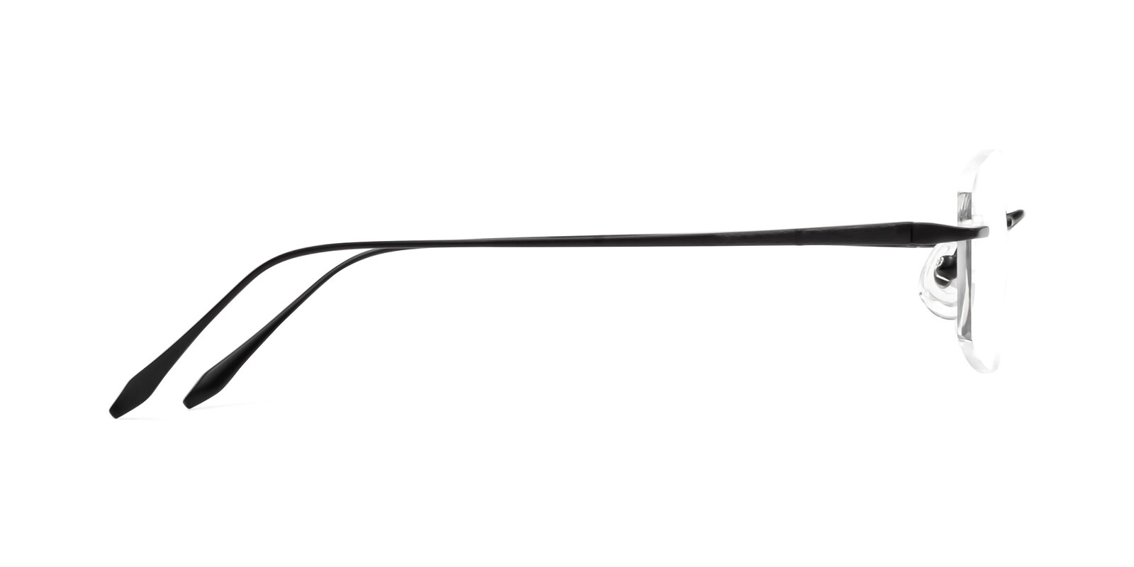 Black Classic Rectangle Rimless Eyeglasses - Smart