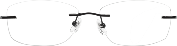 Silver Metal Rectangle Rimless Eyeglasses - 58076