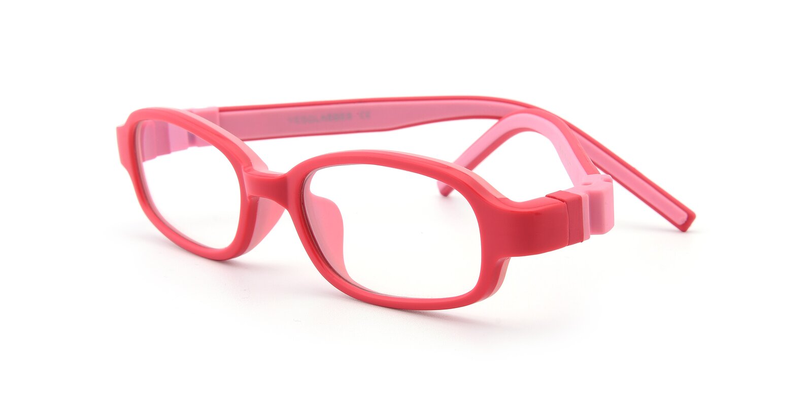 Red/Pink Silicone Rectangle Little Kids Blue Light Glasses - 515