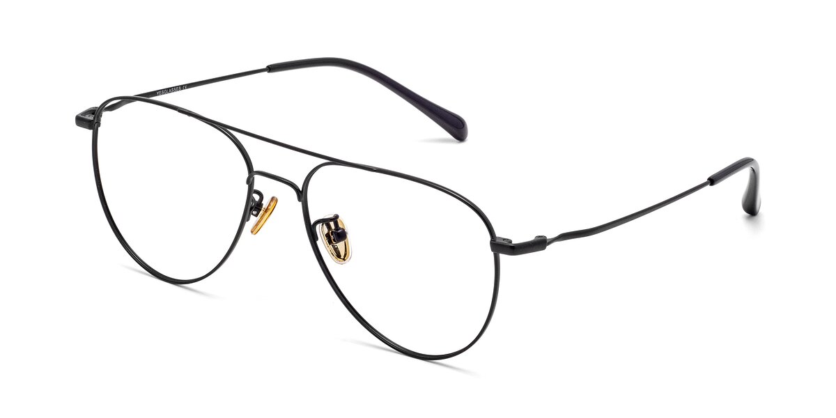 Black Classic Titanium Aviator Eyeglasses - Hindley