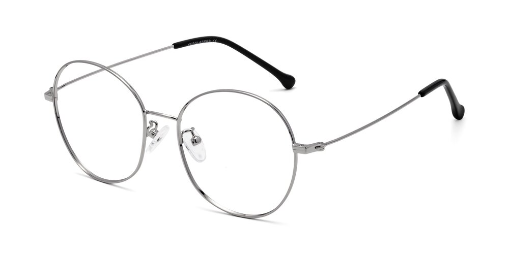 Silver Grandpa Oversized Round Eyeglasses - Dallas