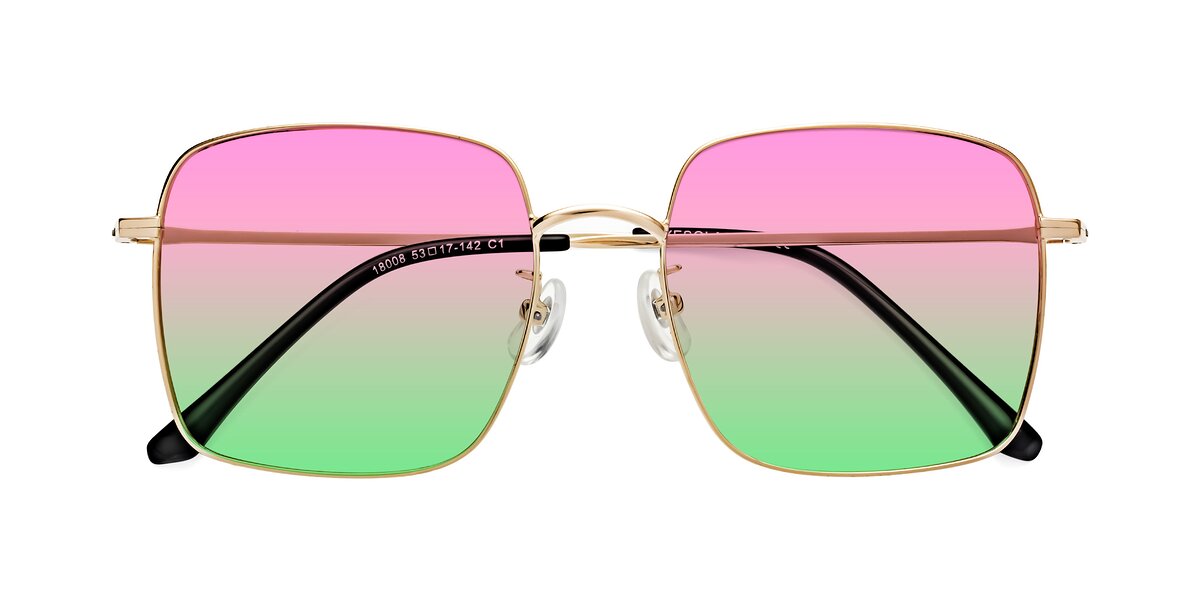 Gunmetal Lightweight Flexible Square Gradient Sunglasses with Purple ...