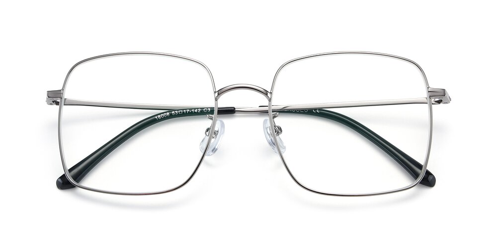 Clear Hipster Oversized Square Eyeglasses - Water