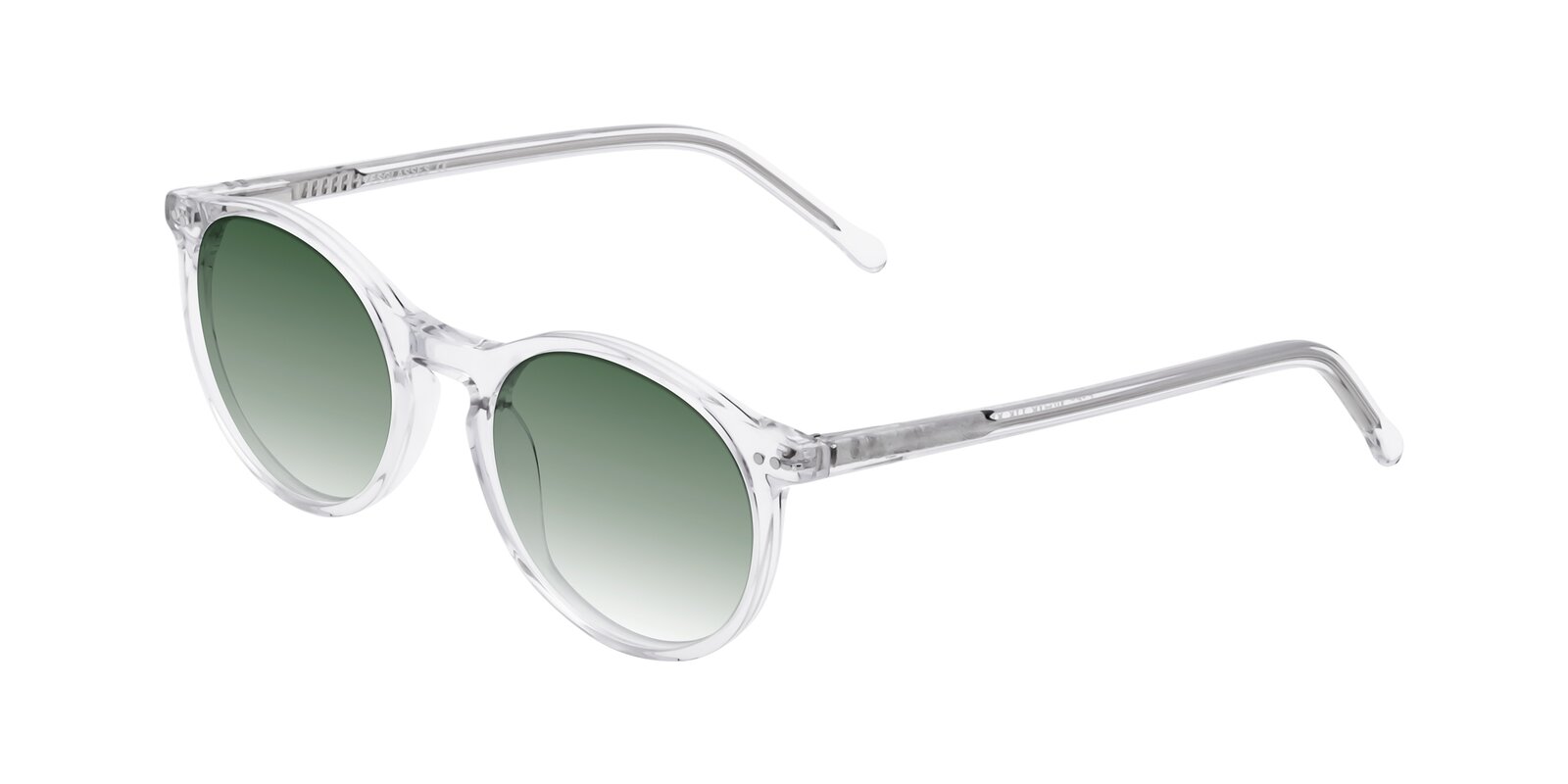 Clear Narrow Acetate Trapezoid Gradient Sunglasses with Green Sunwear ...