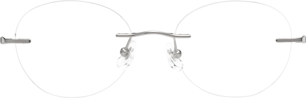 Silver Titanium Oval Rimless Eyeglasses - Sober