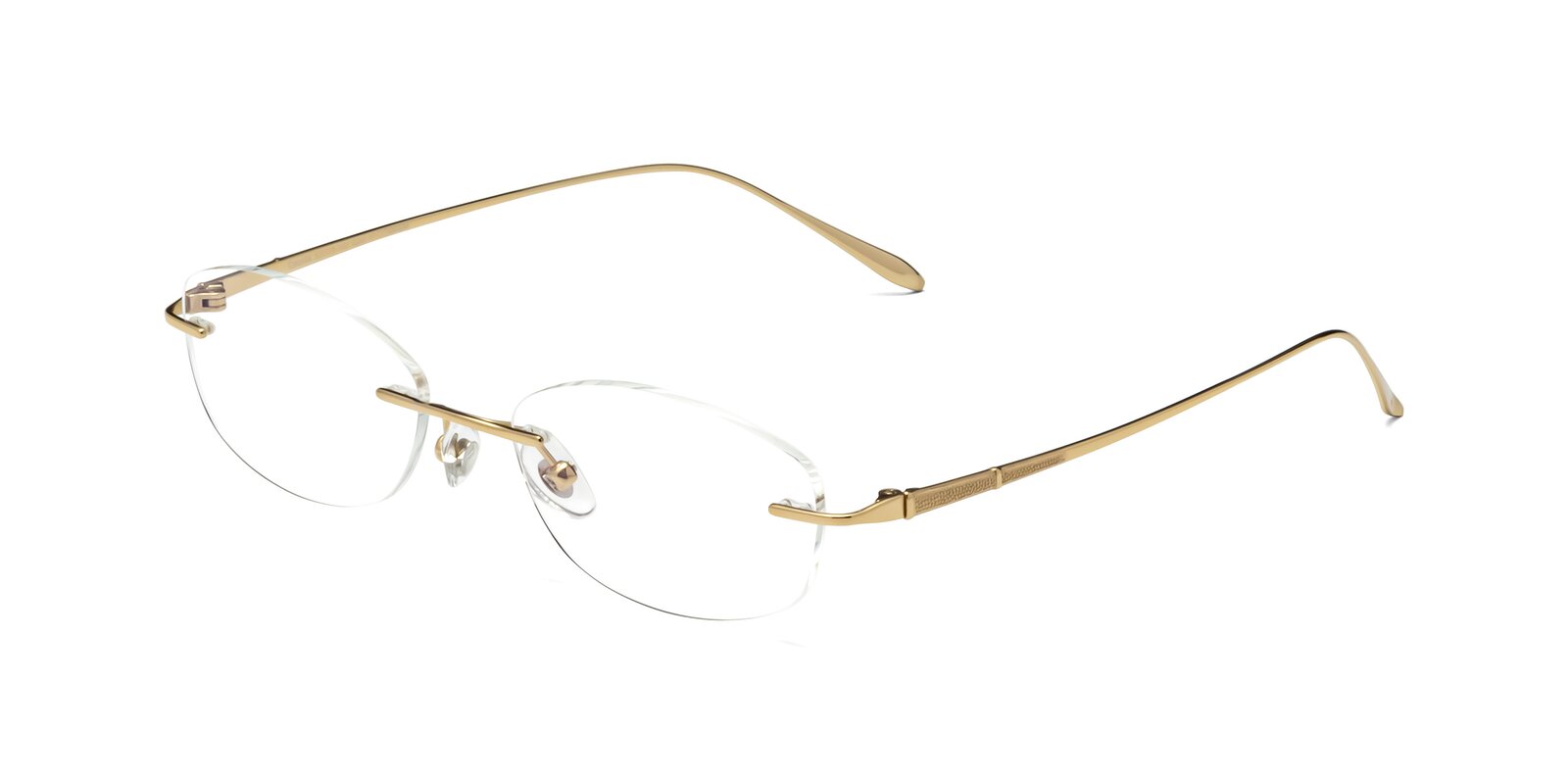 Gold Classic Oval Rimless Eyeglasses - Cecilla