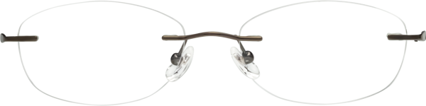 Gunmetal Classic Oval Rimless Eyeglasses - Cecilla