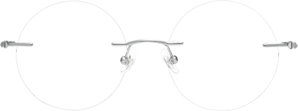 Silver Retro-Vintage Round Rimless Eyeglasses - Sunrise