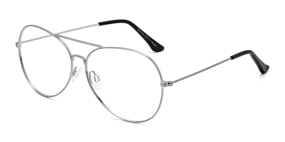 Silver Oversized Grandpa Aviator Eyeglasses - Paradise