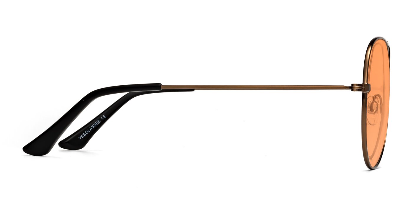 Copper Oversized Grandpa Aviator Tinted Sunglasses with Medium Orange ...