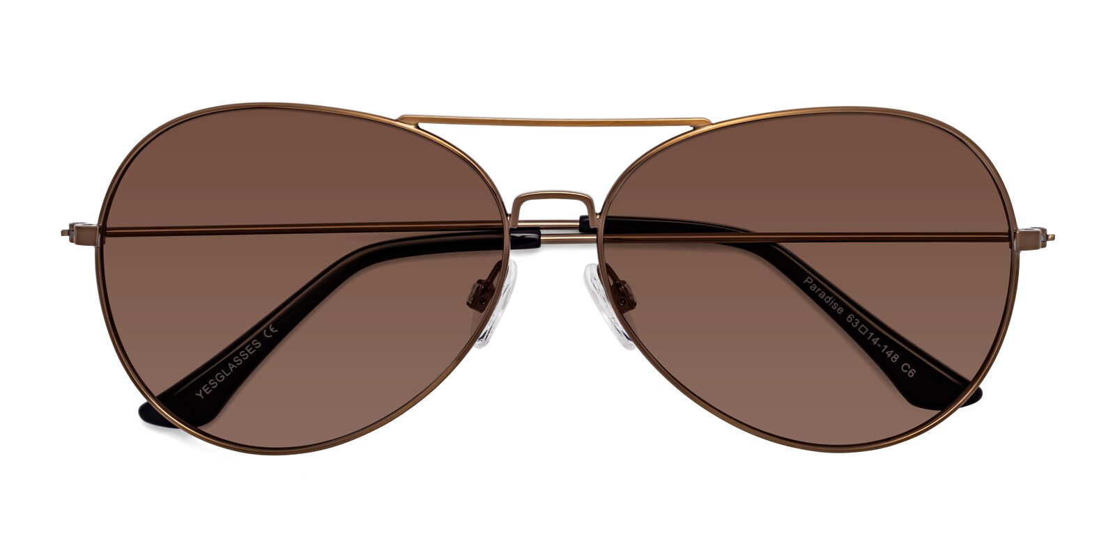 Copper Oversized Grandpa Aviator Tinted Sunglasses with Brown Sunwear ...