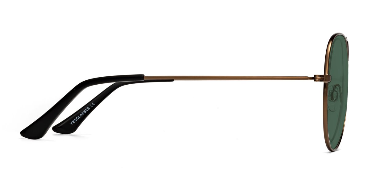 Copper Oversized Grandpa Aviator Polarized Sunglasses with Green ...