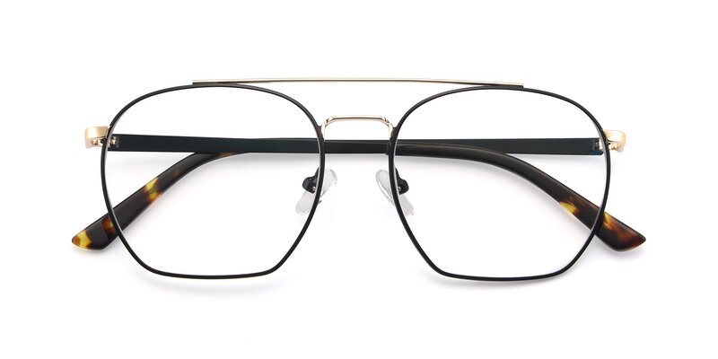 Gold Classic Metal Rectangle Eyeglasses - 9469