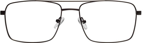 Gunmetal Classic Metal Rectangle Eyeglasses - Beckum