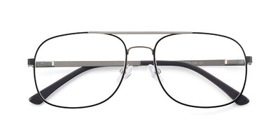 Gunmetal Classic Metal Rectangle Eyeglasses - 9469
