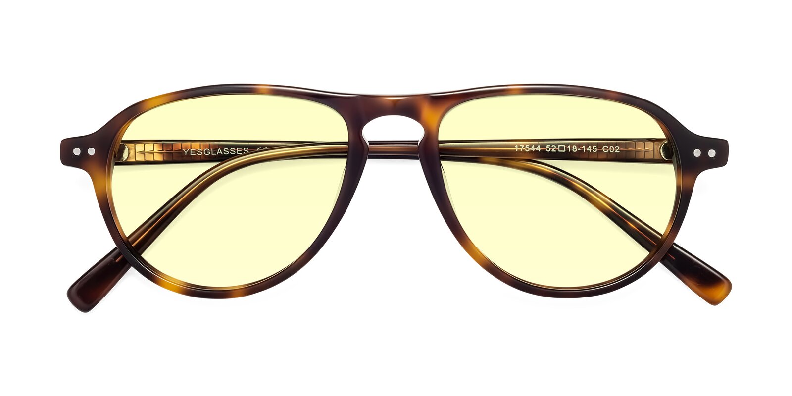 Tortoise Keyhole Bridge Grandpa Aviator Tinted Sunglasses with Light ...