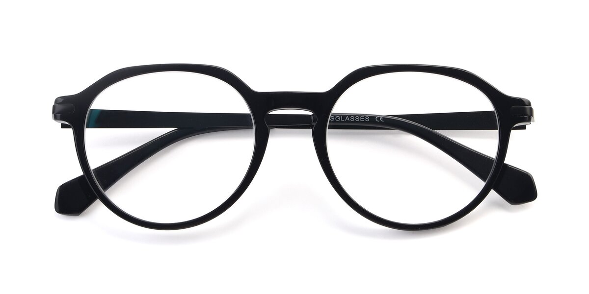 Black Retro-Vintage Classic Acetate Eyeglasses - Blaze
