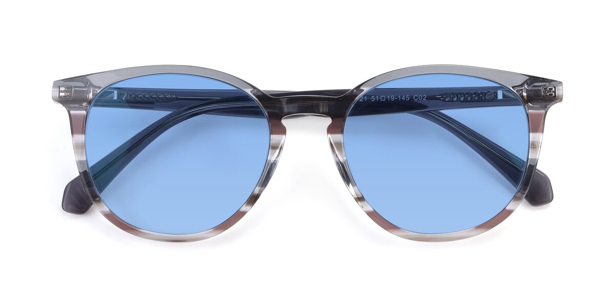 Light Blue Retro-Vintage Classic Acetate Tinted Sunglasses with Light ...