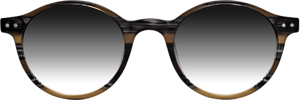 Stripe Yellow Grey Narrow Acetate Round Gradient Sunglasses with Gray ...