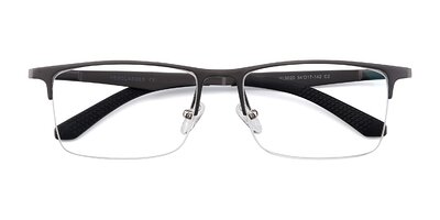 Black-Blue Flexible Ultem Semi-Rimless Eyeglasses - S7043