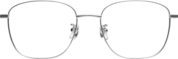 Silver Oversized Titanium Square Eyeglasses - Tim