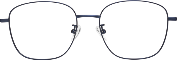 Metallic Blue Oversized Titanium Square Eyeglasses - Tim