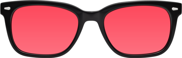 Black Medium Thick Acetate Tinted Sunglasses with Red Sunwear Lenses - 1052