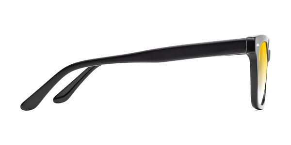 Black Medium Thick Acetate Gradient Sunglasses with Yellow Sunwear ...