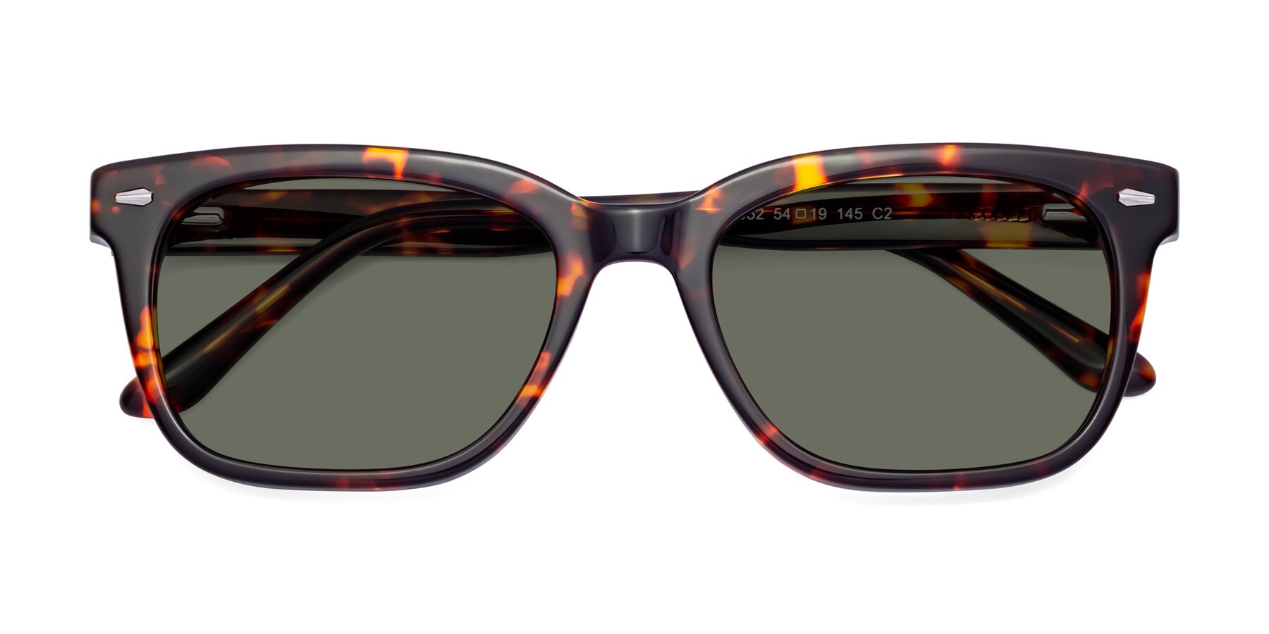 Tortoise Wide Horn-Rimmed Acetate Polarized Sunglasses with Gray ...