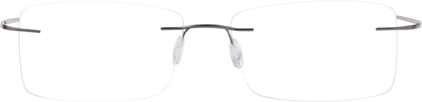 Gunmetal Flexible Rectangle Rimless Eyeglasses - Wall