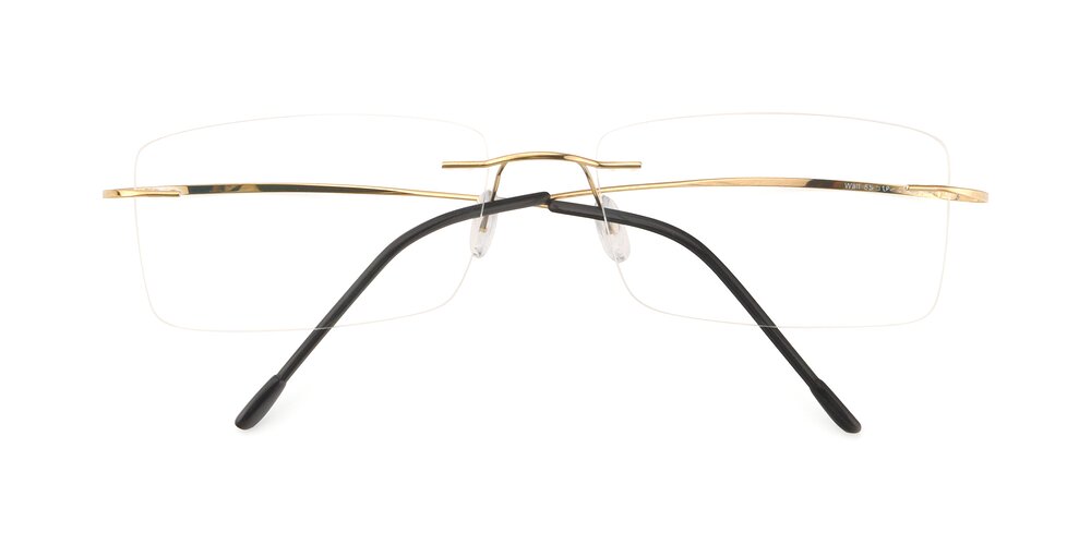 Silver Metal Rectangle Rimless Eyeglasses - 58076