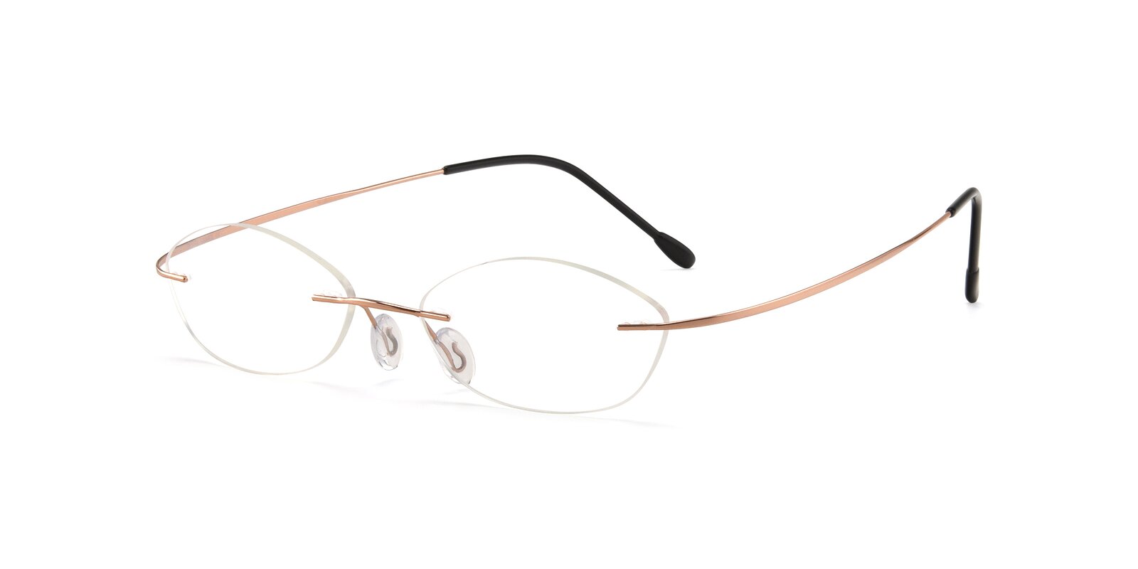 Rose Gold Flexible Oval Rimless Eyeglasses - Marv