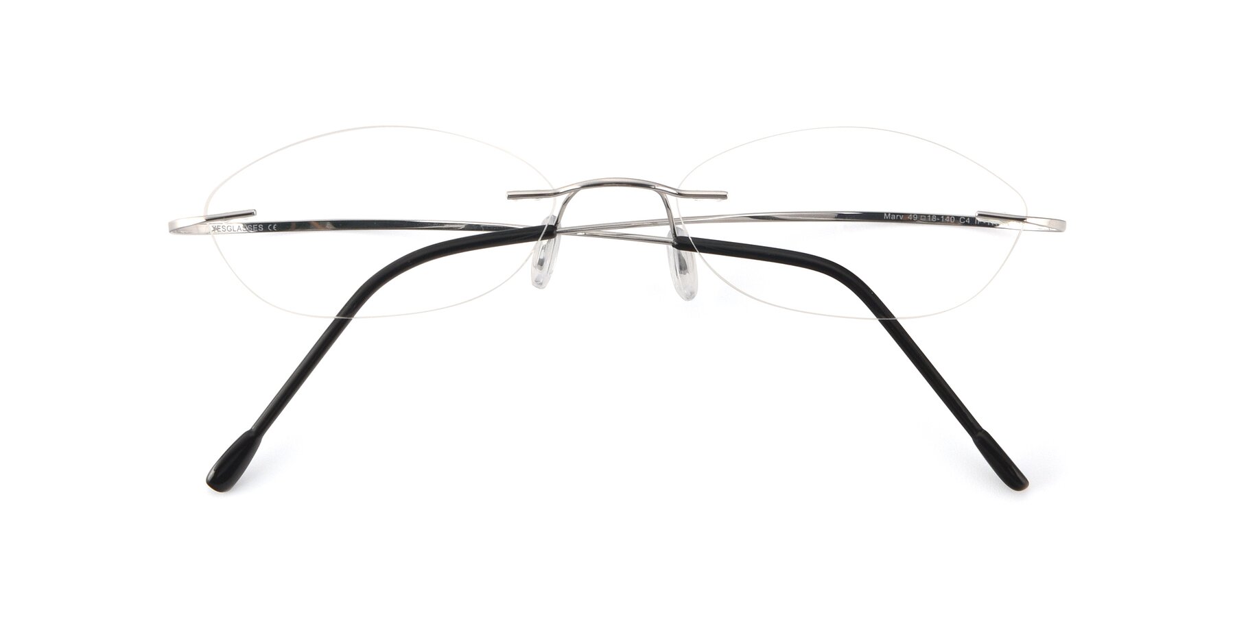 Silver Flexible Oval Rimless Eyeglasses - Marv