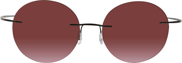 Black Flexible Round Rimless Gradient Sunglasses with Garnet Sunwear ...
