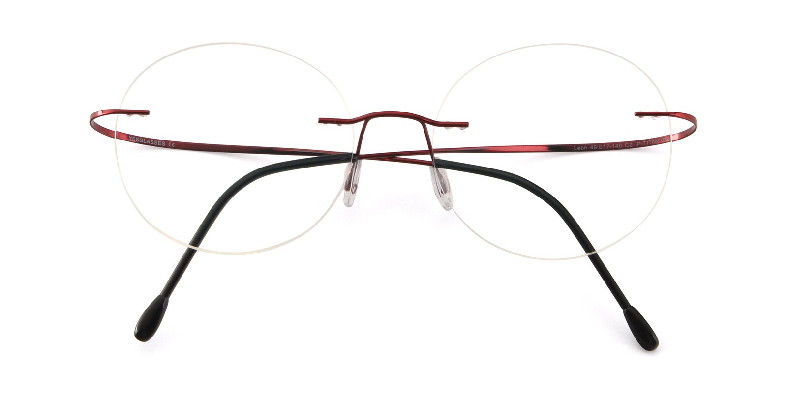 Wine Flexible Round Rimless Eyeglasses - Leon
