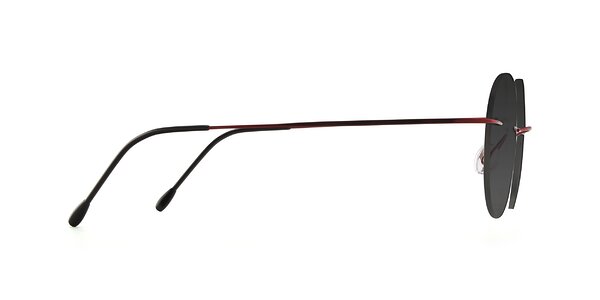 Wine Flexible Round Rimless Tinted Sunglasses with Gray Sunwear Lenses ...