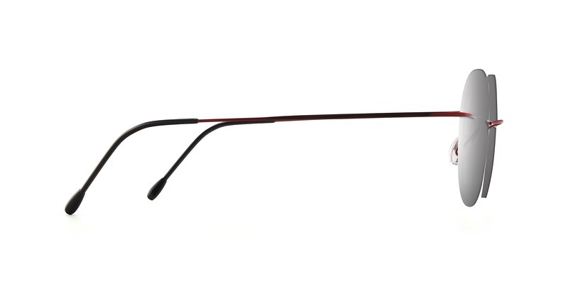 Wine Flexible Round Rimless Mirrored Sunglasses with Silver Sunwear ...