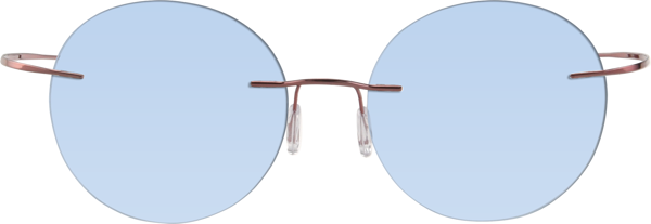 Light Pink Flexible Round Rimless Tinted Sunglasses with Light Blue ...
