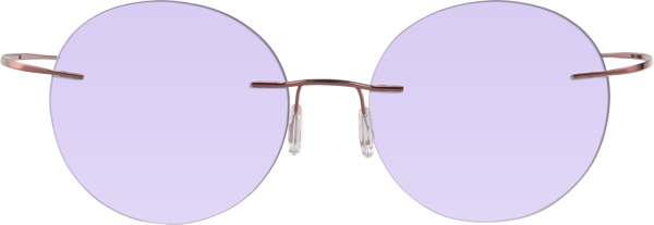 Light Pink Flexible Round Rimless Tinted Sunglasses with Light Purple ...
