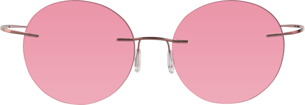 Light Pink Flexible Round Rimless Tinted Sunglasses with Pink Sunwear ...