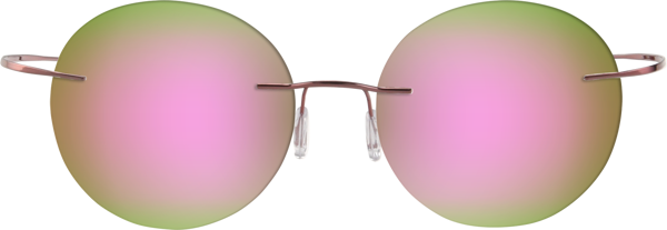 Light Pink Flexible Round Rimless Mirrored Sunglasses with Pink Sunwear ...