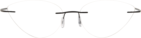 Black Geek-Chic Cat-Eye Rimless Eyeglasses - Pat