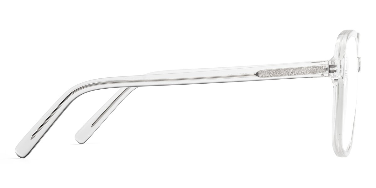 Clear Oversized Acetate Square Eyeglasses - Water