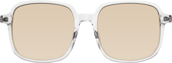 Clear Oversized Acetate Square Tinted Sunglasses with Light Brown ...