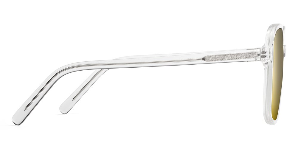 Clear Oversized Acetate Square Mirrored Sunglasses with Gold Sunwear ...