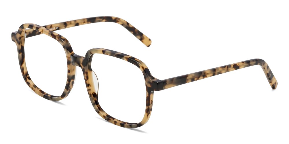Ivory Tortoise Oversized Acetate Square Eyeglasses - Water