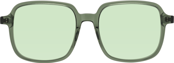 Transparent Green Oversized Acetate Square Tinted Sunglasses with Light ...