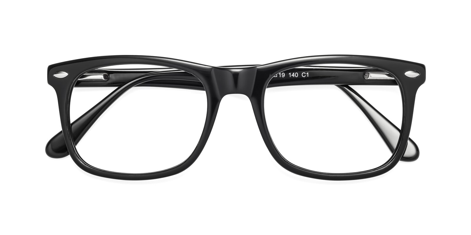 Black Thick Acetate Square Eyeglasses - 007