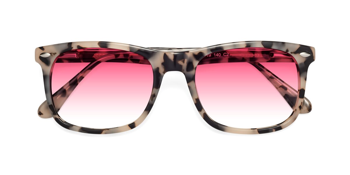 Havana Thick Acetate Square Gradient Sunglasses with Pink Sunwear ...